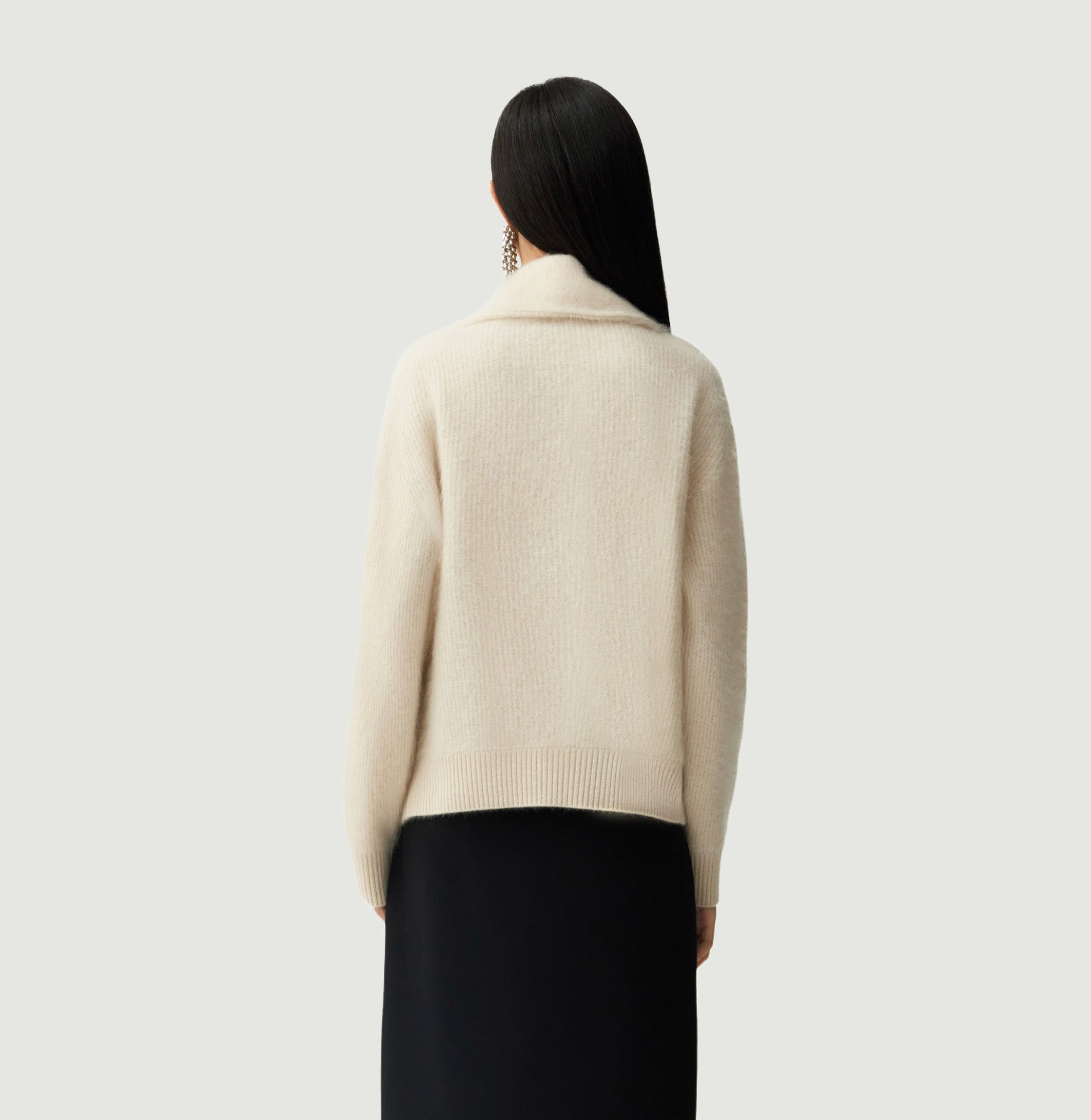 FLUFFY CASHMERE COAT WITH LAPEL – CRUSH Collection