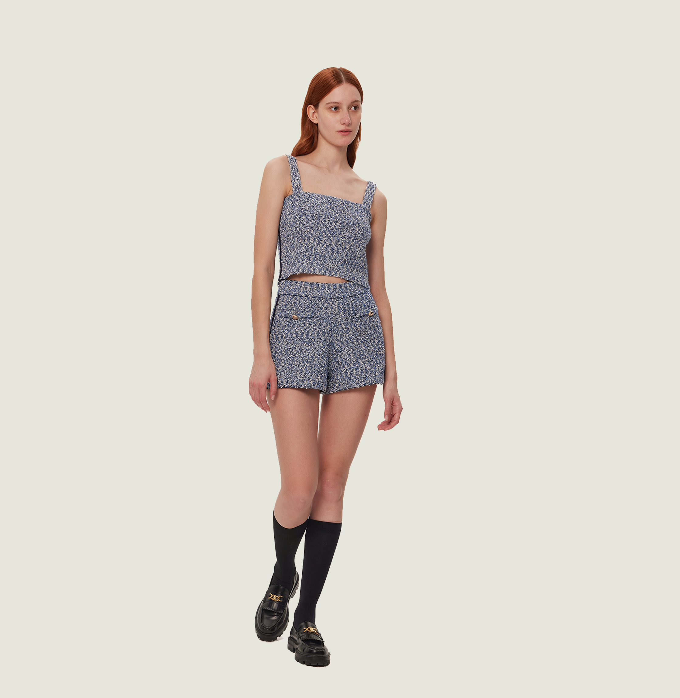 BOUCLÉ KNITTED SHORTS WITH POCKETS – CRUSH Collection