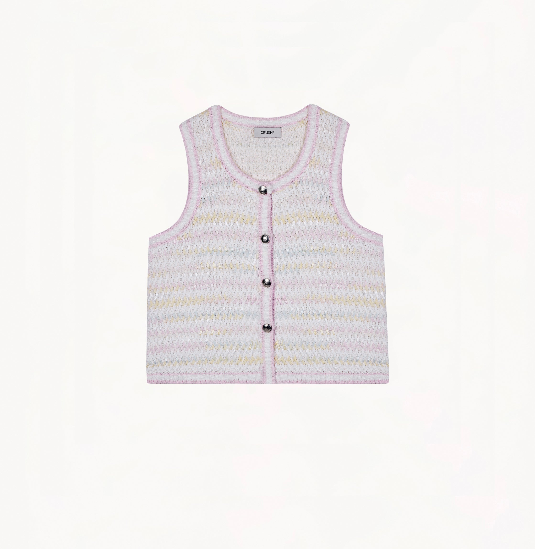 Light Pink Vest in Silk-Cotton Boucle | CRUSH Collection