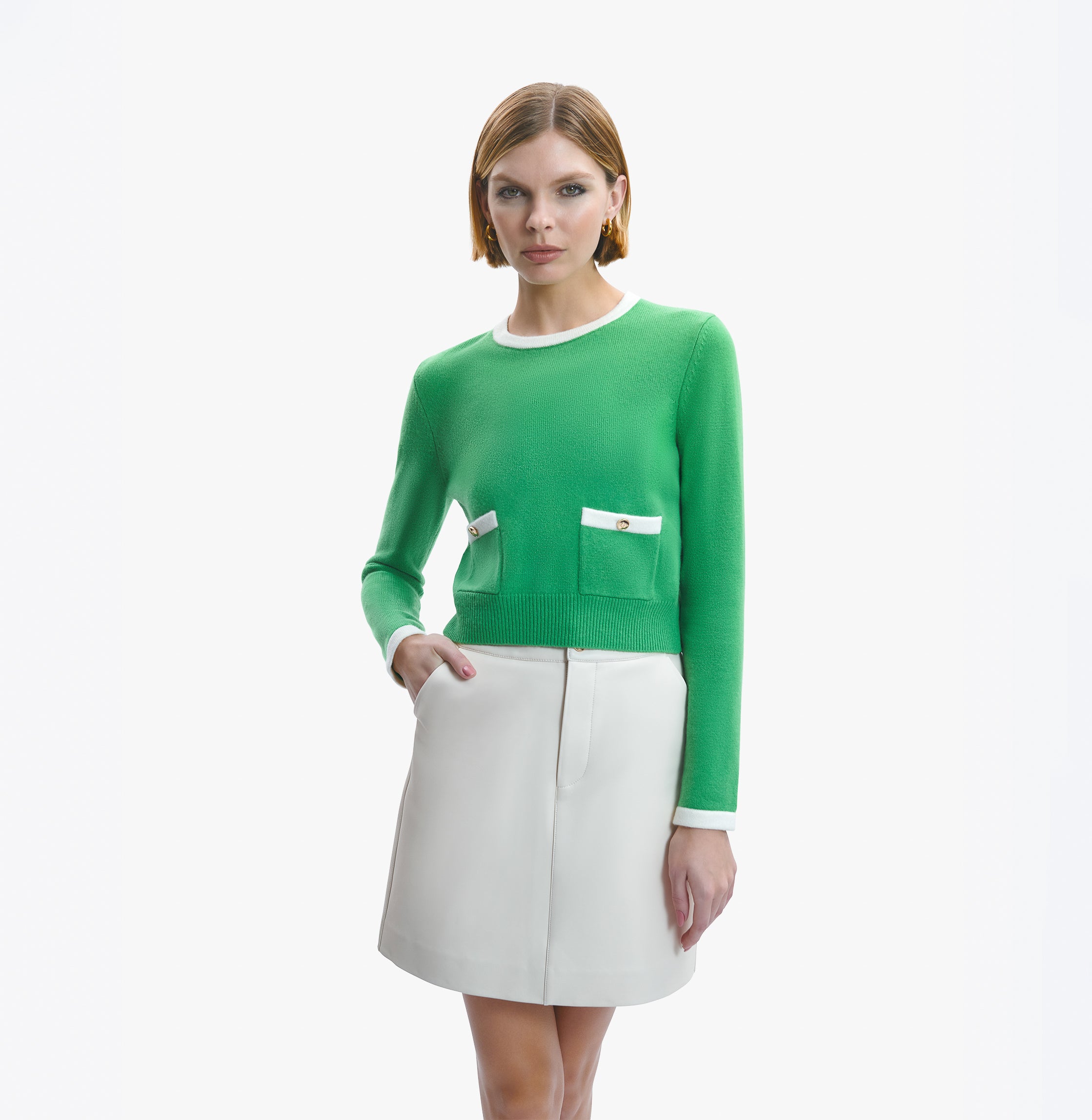WOMEN'S CASHMERE COLOR-BLOCKED TOP – CRUSH Collection