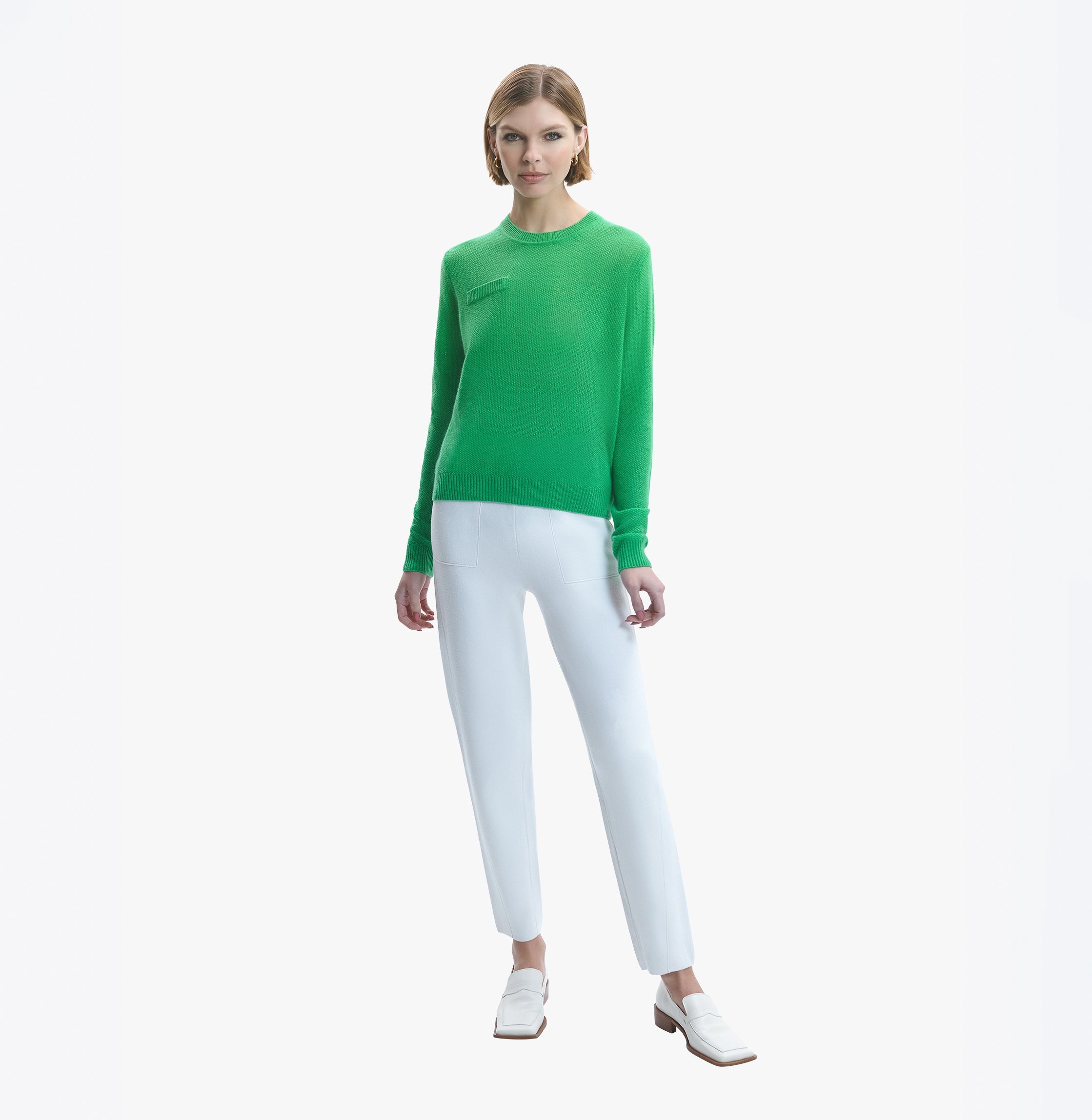 CASHMERE CREW NECK SWEATER TOP-OSMANTHUS PATTERN – CRUSH Collection