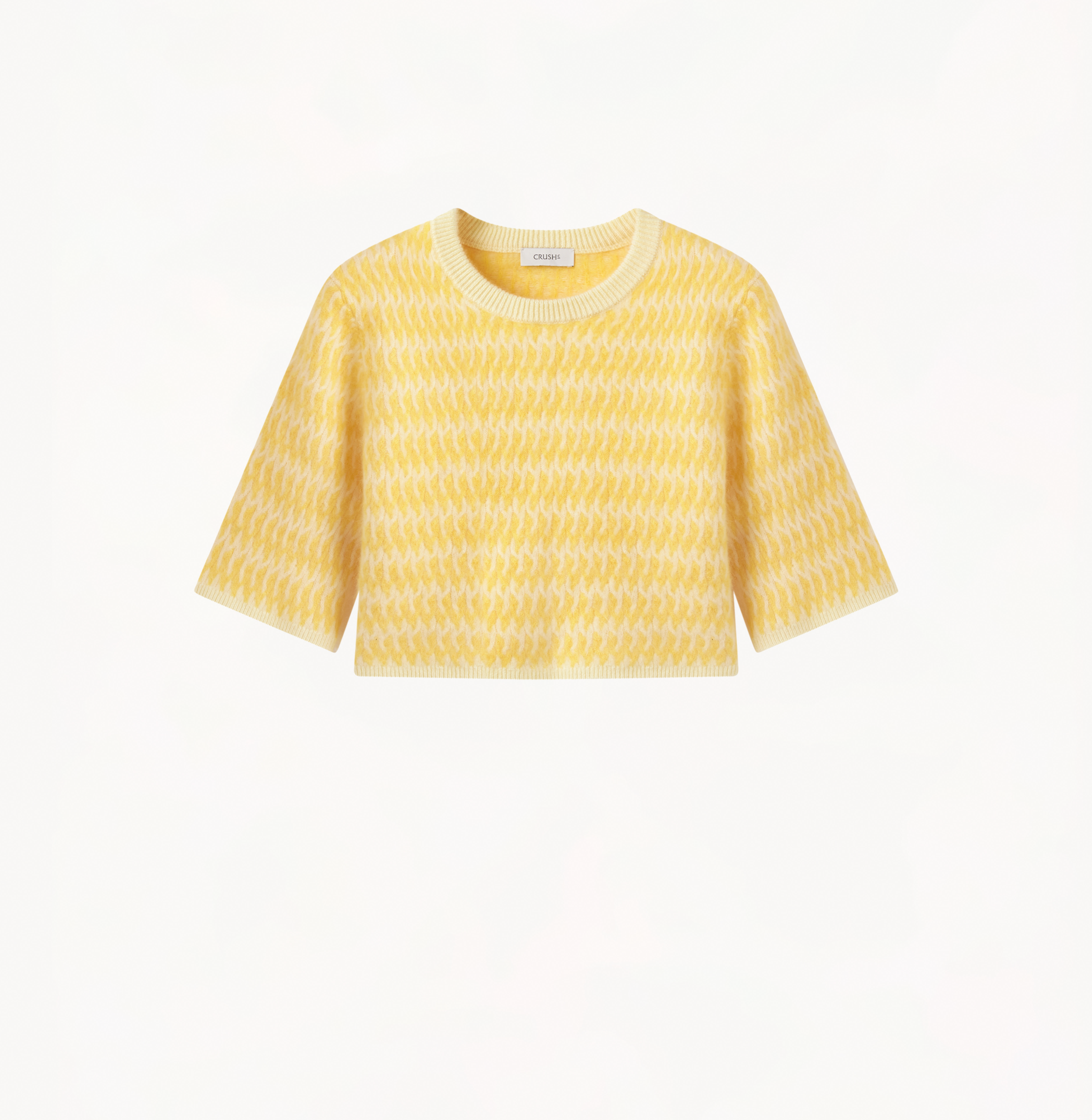 Two Toned Fluffy Cashmere Crewneck Cropped Top – CRUSH Collection