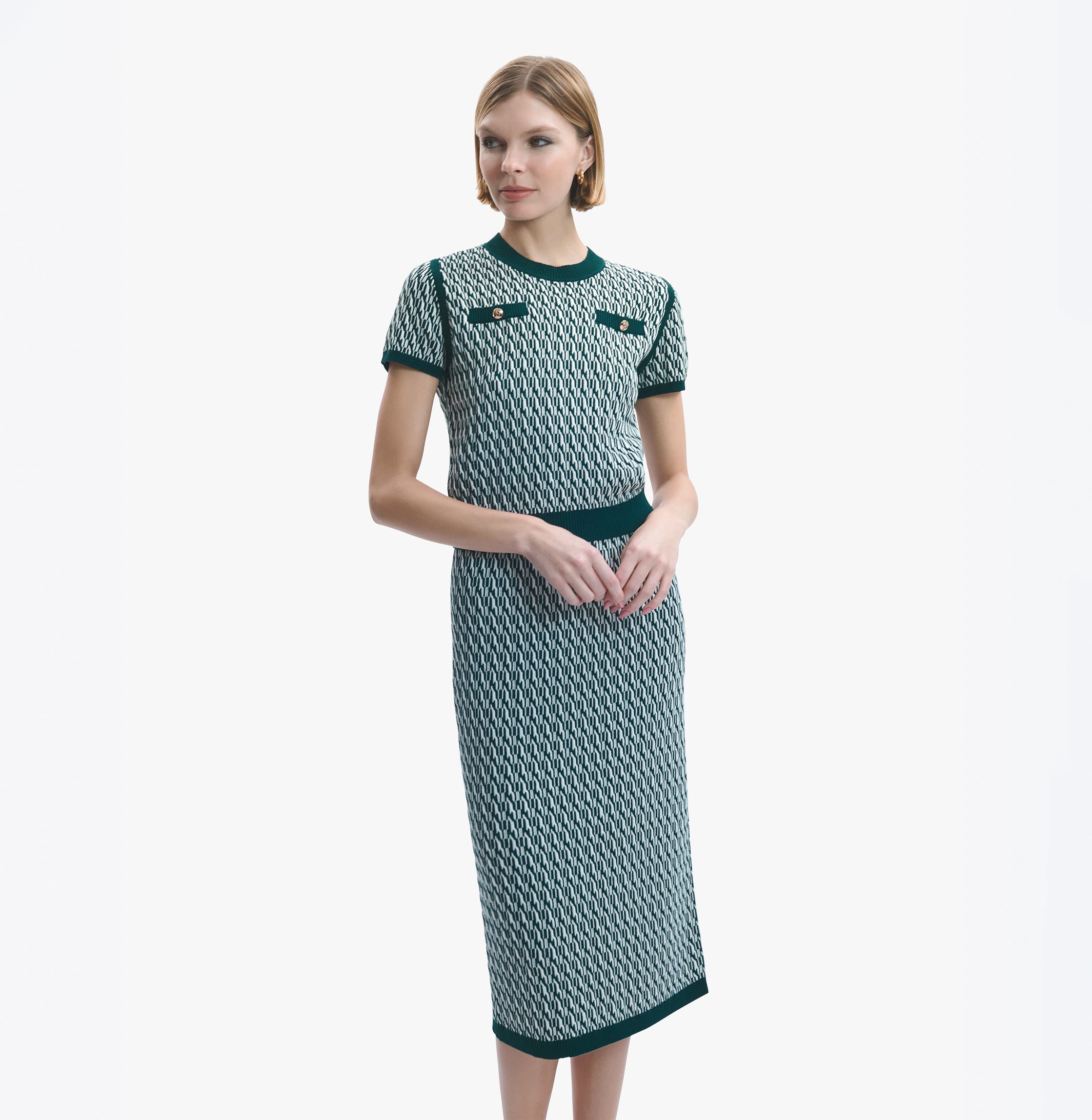 COTTON AND CASHMERE SHORT-SLEEVED KNIT TOP BLOUSE – CRUSH Collection