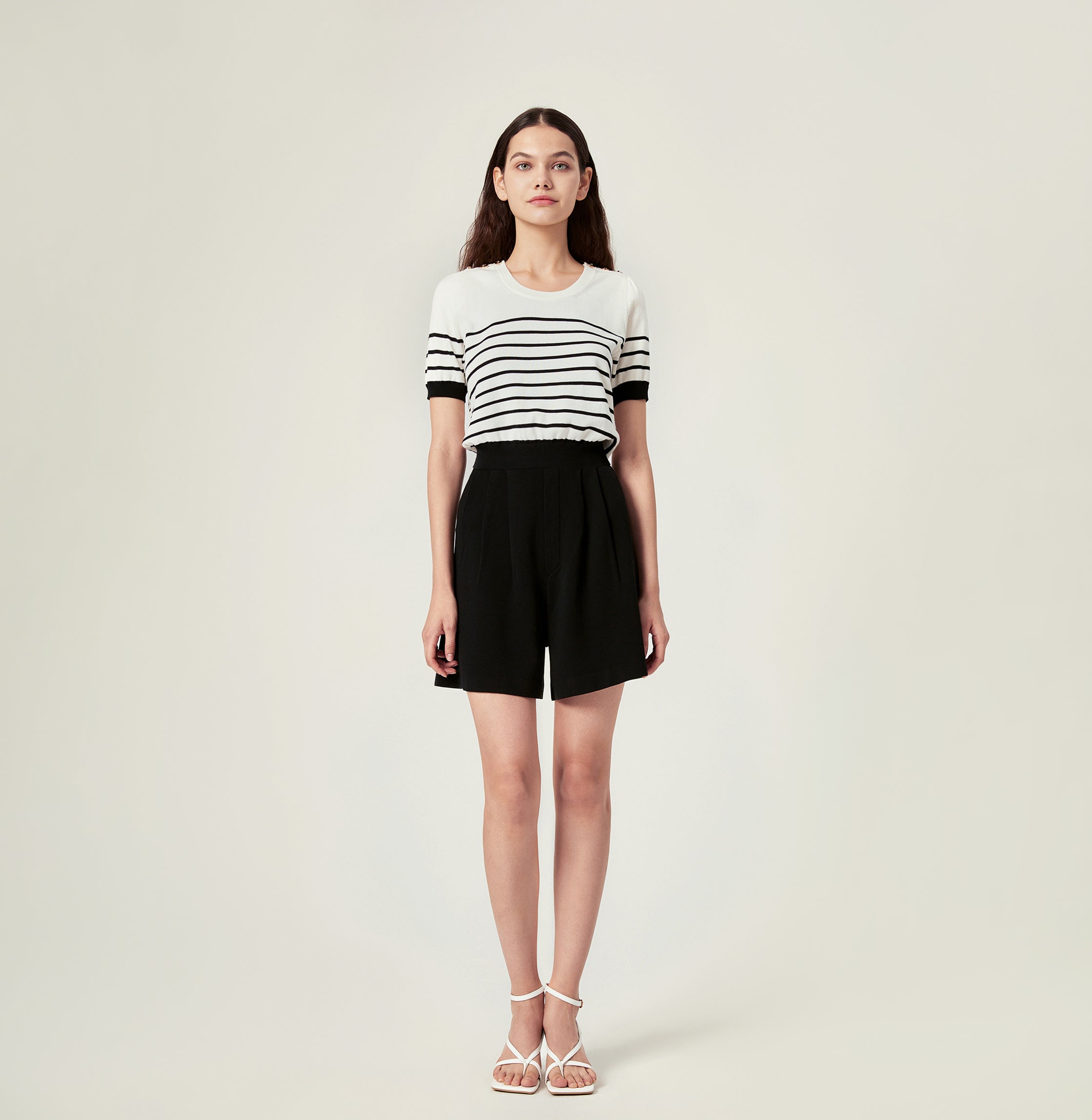 Pleated Wide Leg Shorts Crush Collection