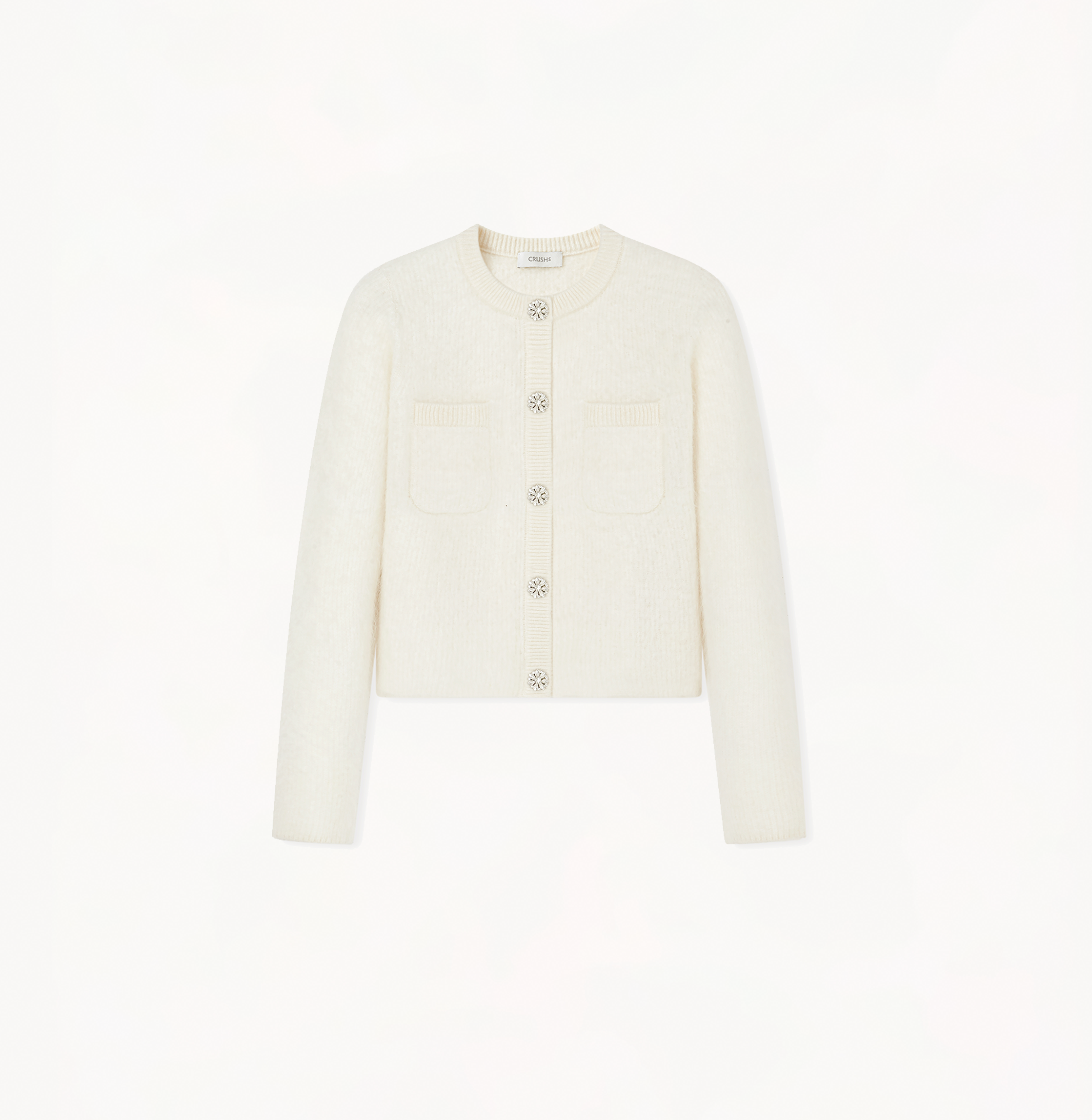 FLUFFY CASHMERE RHINESTONE CARDIGAN – CRUSH Collection